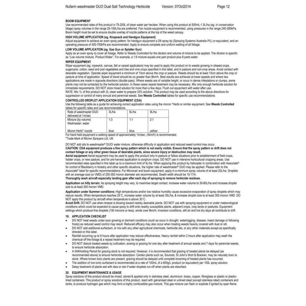 Nuleaf Horticulture & Irrigation Supplies - Weedmaster Duo 360 (g/l ...